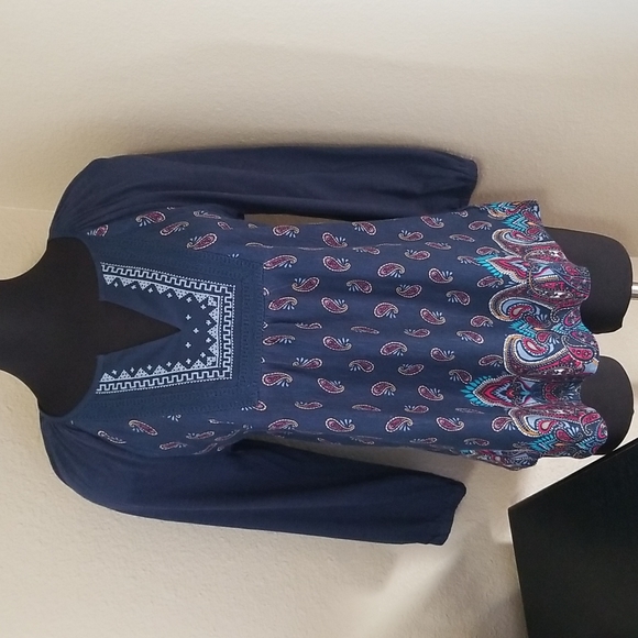 Vintage America | Tops | New Vintage America Blue Paisley Blouse | Poshmark